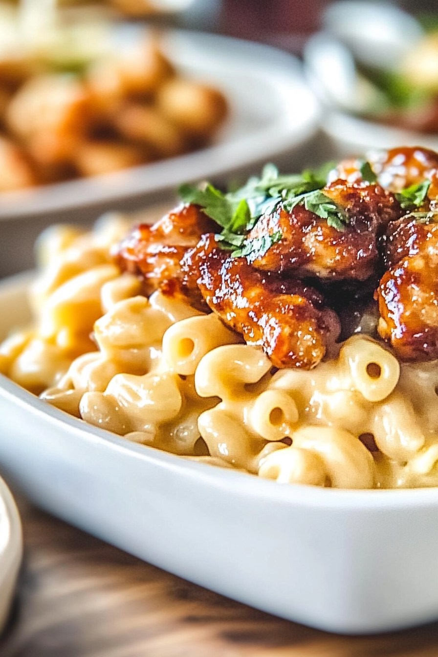 Copycat Applebee's Honey Pepper Chicken Mac and Cheese - Tasty Home Cooks