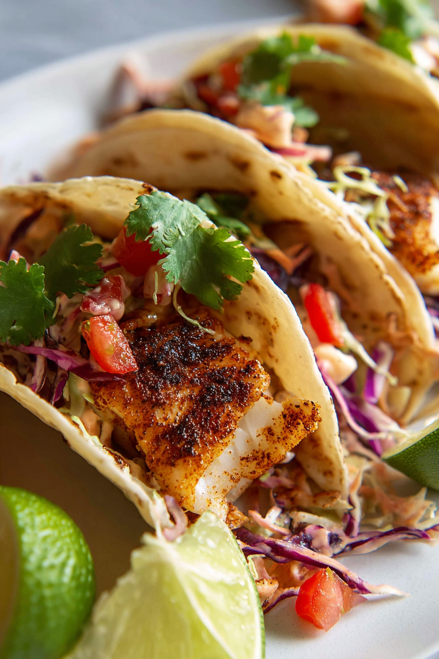 Blackened Cod Fish Tacos - Easy Restaurant Recipe - Tasty Home Cooks