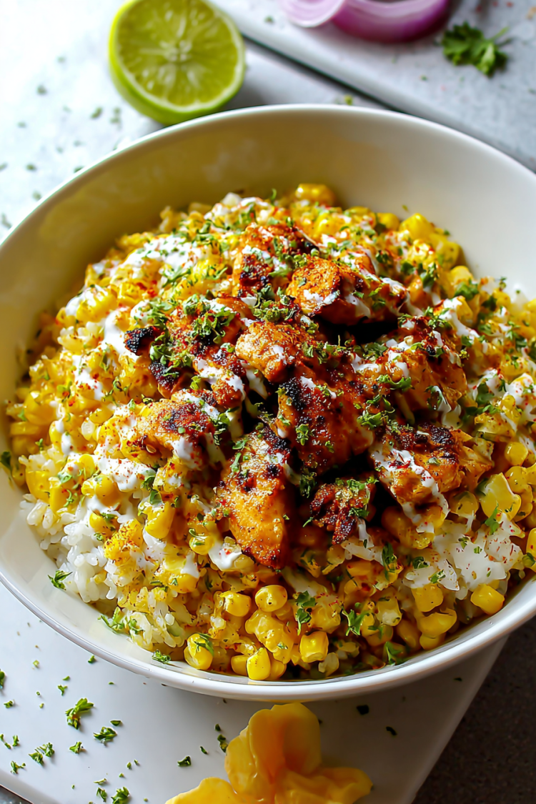 Easy Street Corn Chicken Rice Bowl Recipe - Ready in 25 Minutes - Tasty ...