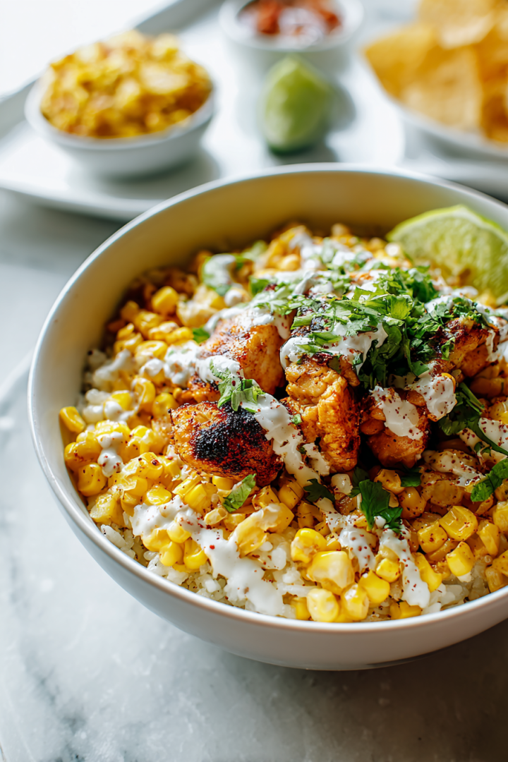 Easy Street Corn Chicken Rice Bowl Recipe - Ready in 25 Minutes - Tasty ...