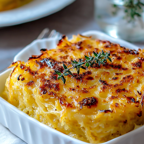 Spaghetti Squash Au Gratin Recipe | Creamy & Cheesy - Tasty Home Cooks