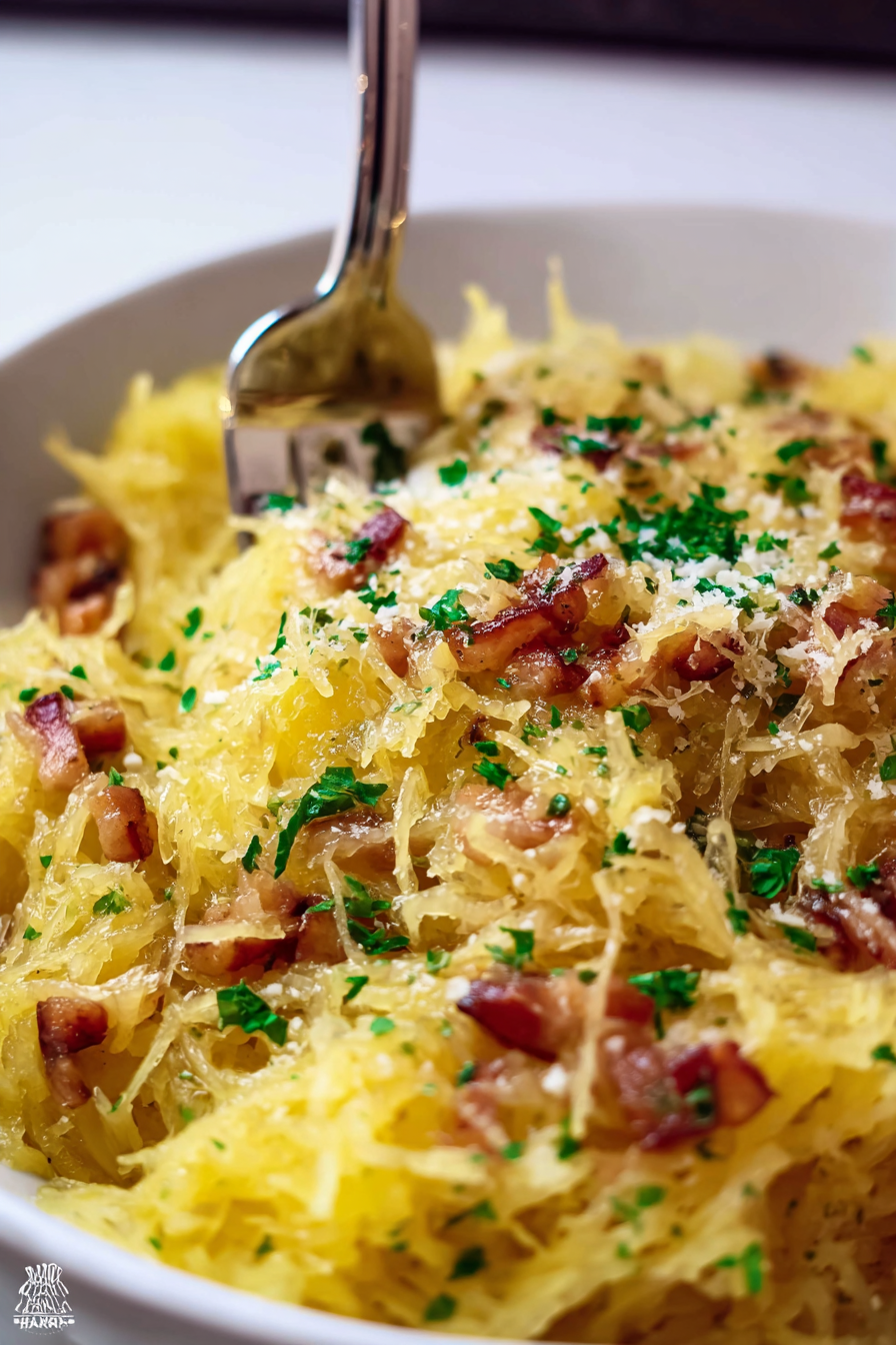 Spaghetti Squash Carbonara Recipe (Low-Carb & Keto!) - Tasty Home Cooks