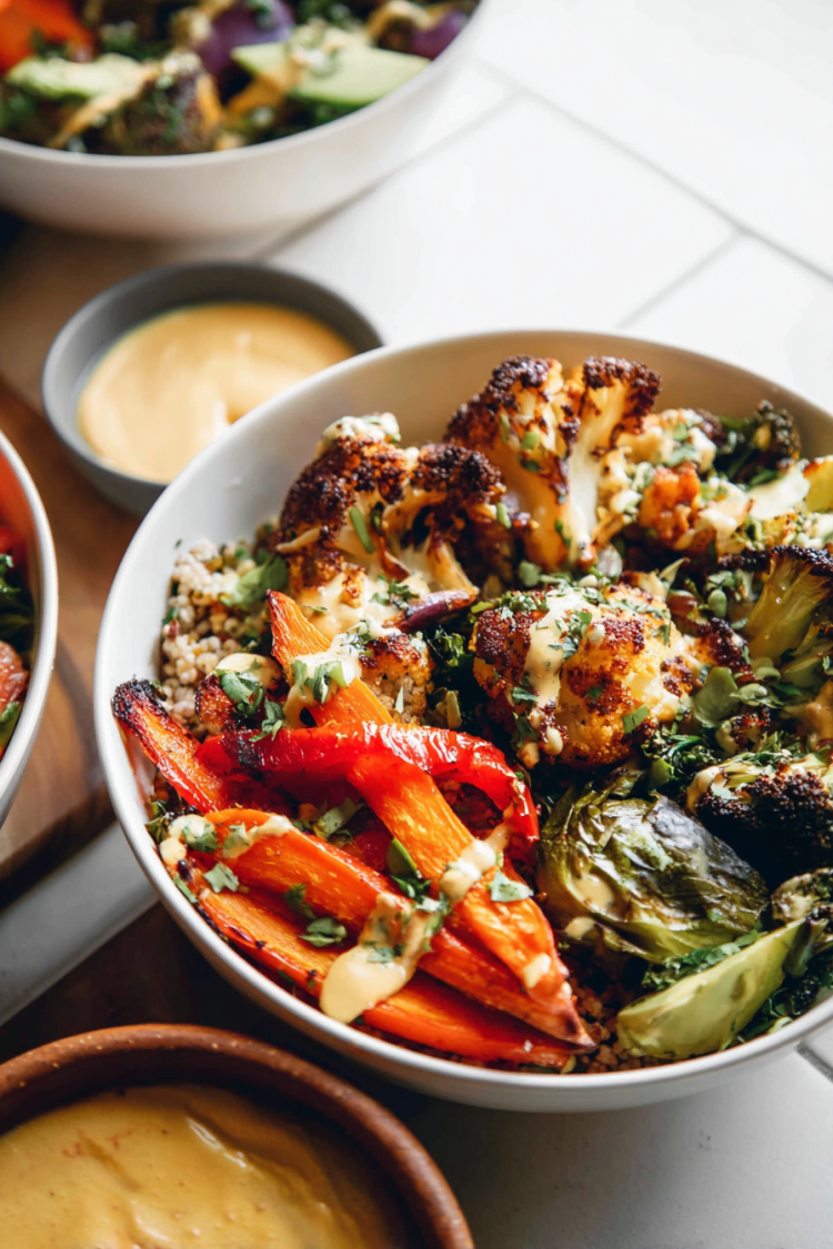 Roasted Veggie Glow Bowls Recipe (Easy & Healthy!) - Tasty Home Cooks